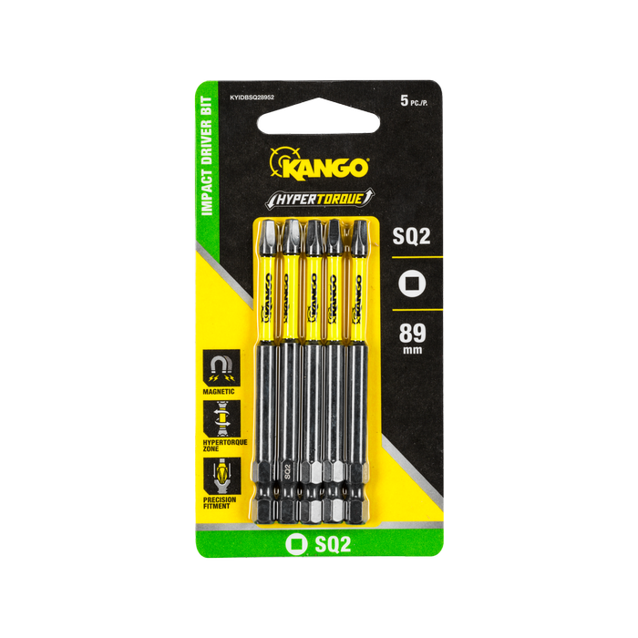 Kango HYPERTORQUE™ 89mm SQ2 Impact Driver Bit - 5 Pack - Bunnings New ...
