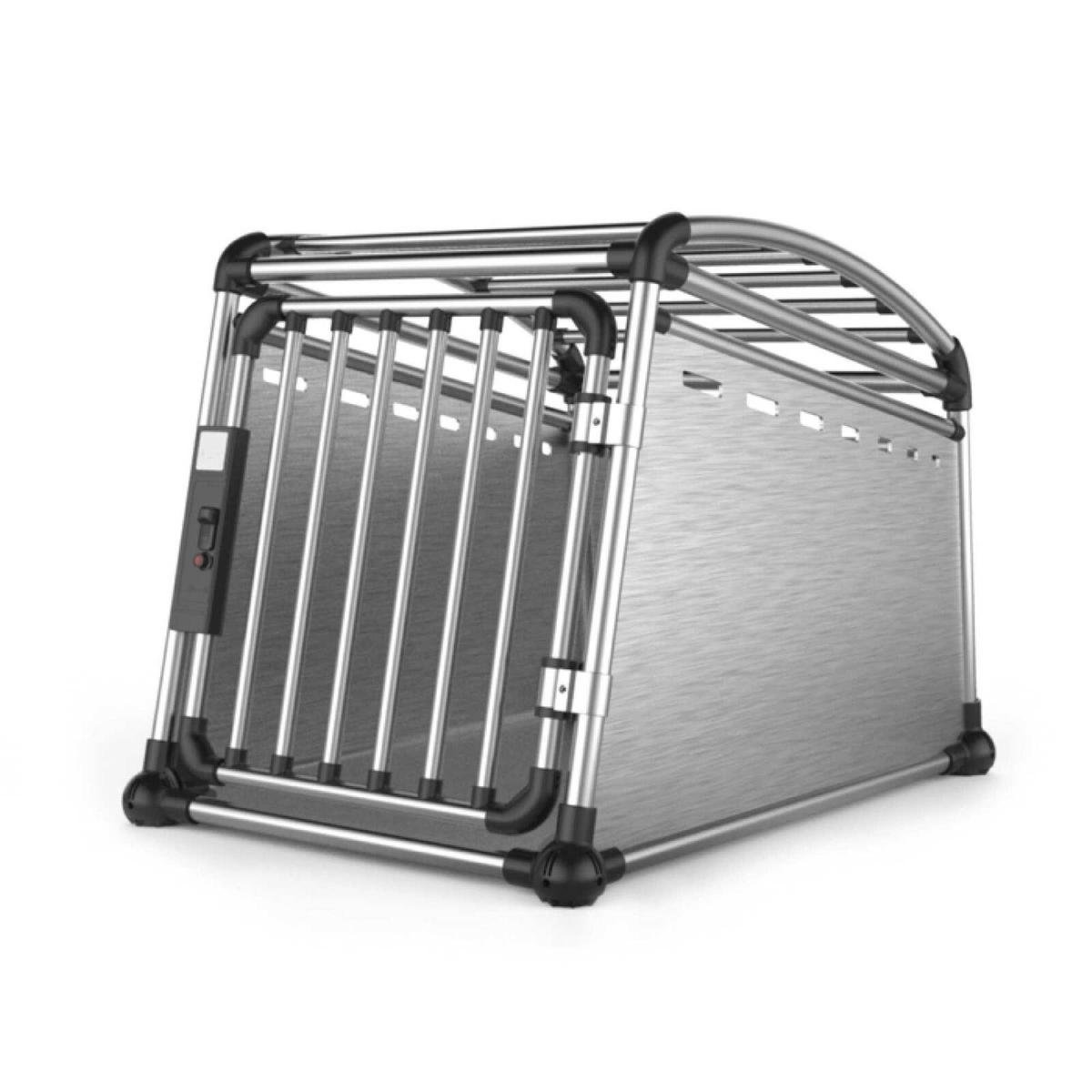 Aluminium Dog Travel Crate 56x65x77cm - Medium Pet Car Transport Cage ...