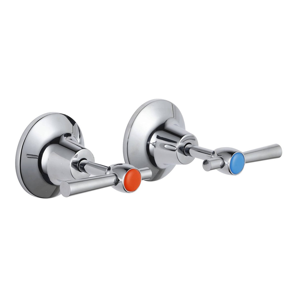 evekare Chrome 1/4 Turn Pin Lever Wall Top Assembly with Red/Blue ...