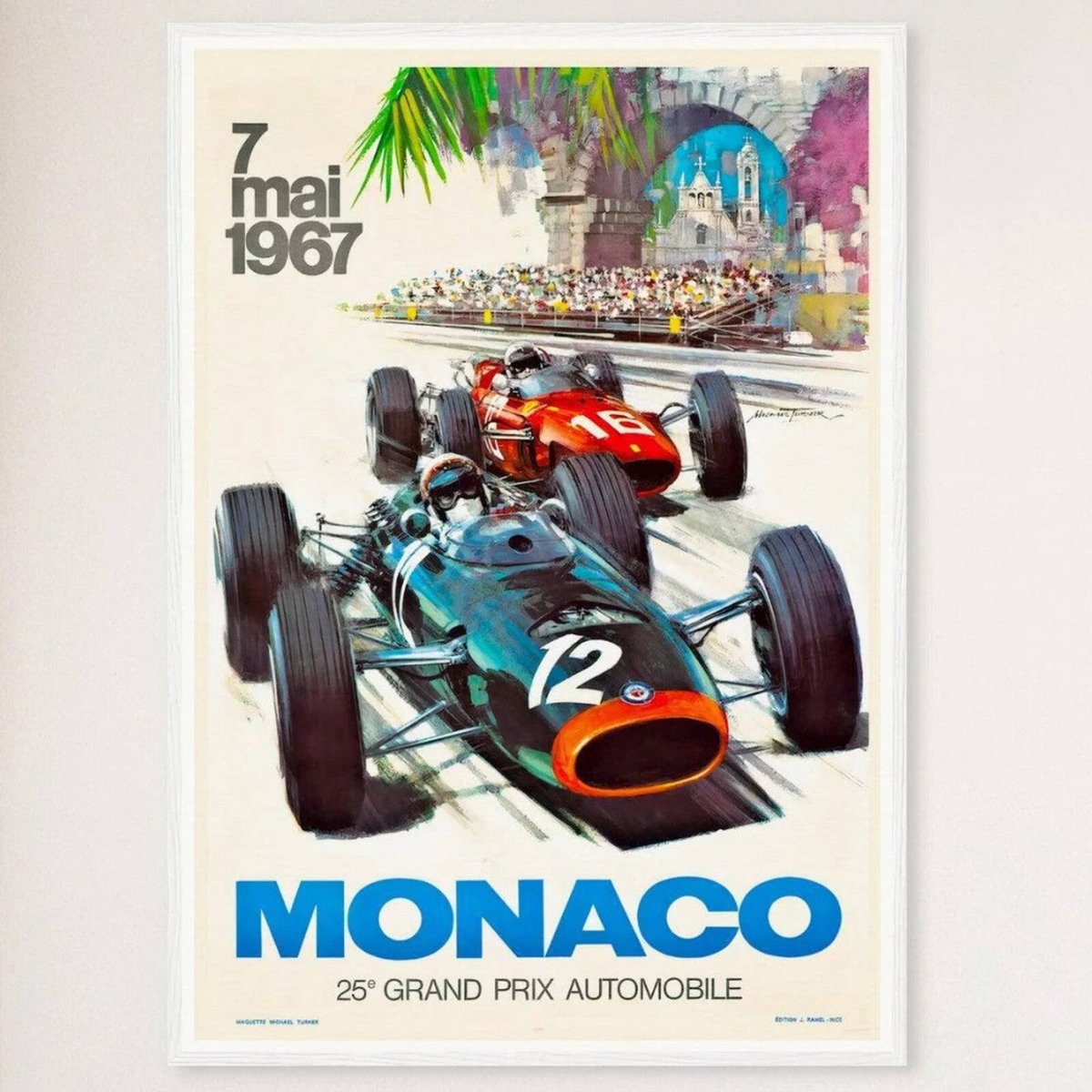 Galrie 1967 Monaco Grand Prix Vintage Racing Poster 25th Anniversary ...