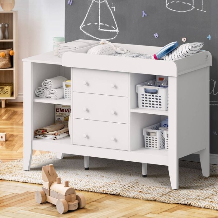 Oikiture Baby Change Table Chest of Drawers Cabinet Nursery Furniture ...