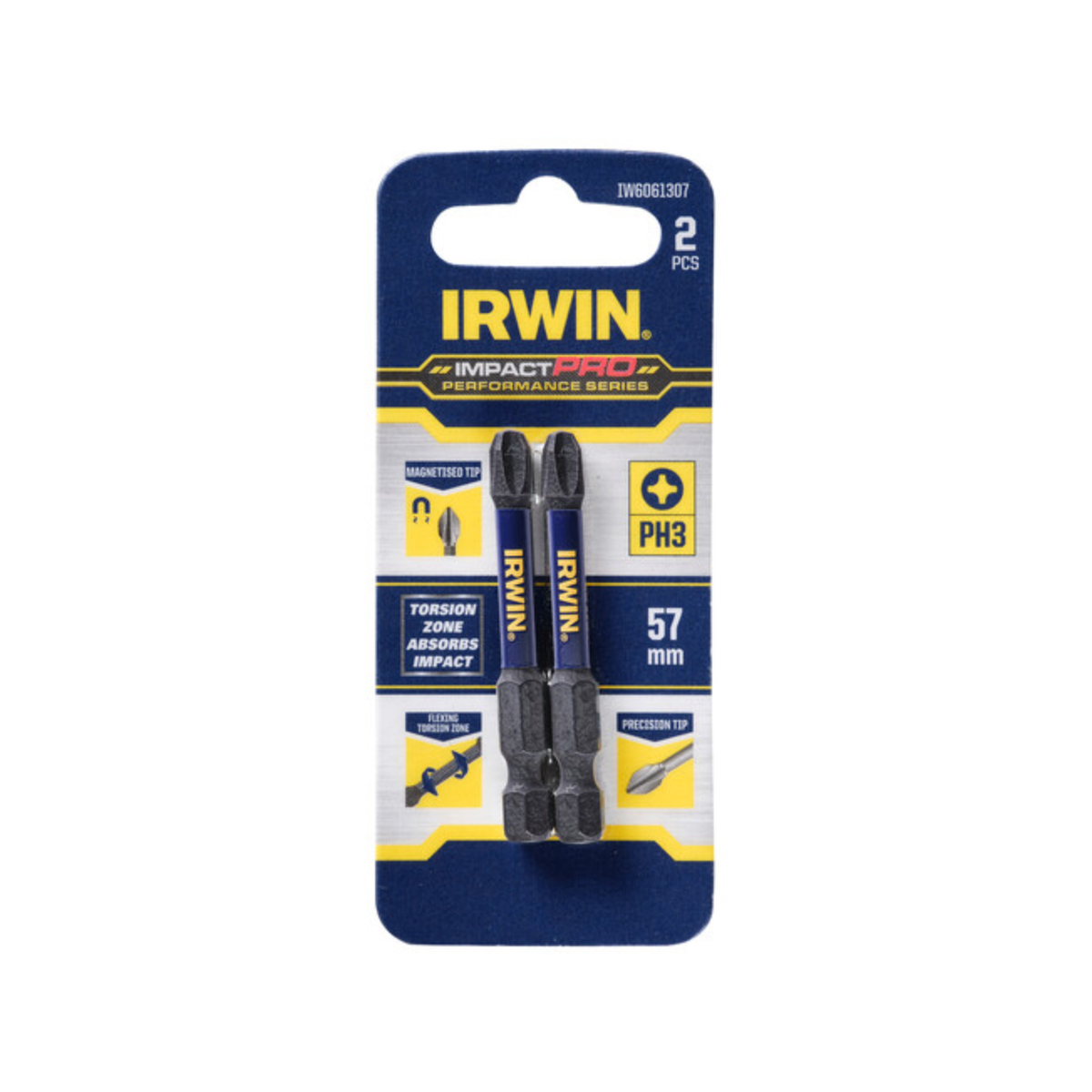 IRWIN Impact Pro Performance 57mm PH3 - 2 Pack - Bunnings Australia
