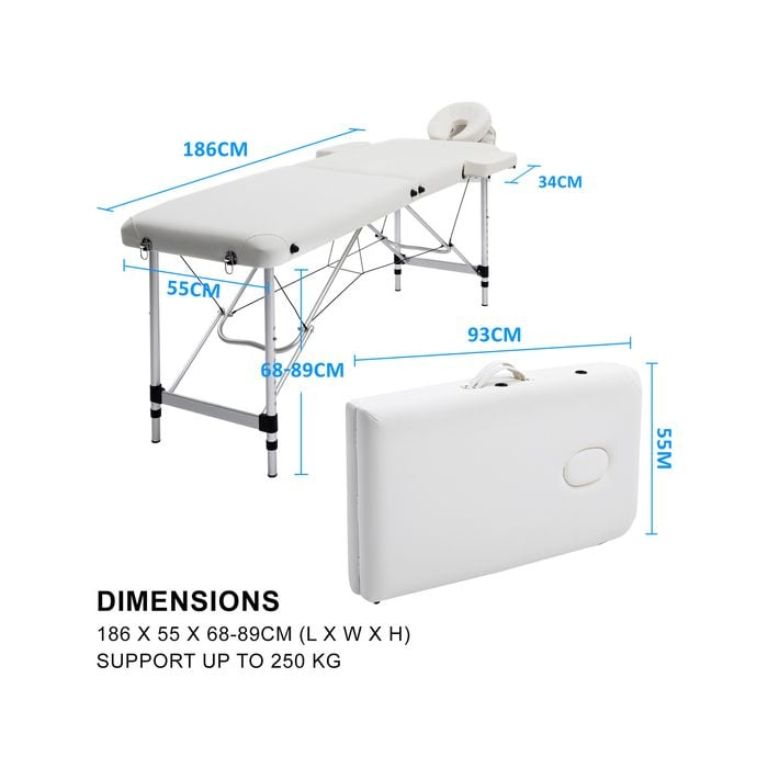 Forever Beauty White Portable Beauty Massage Table Bed Therapy Waxing 2 ...