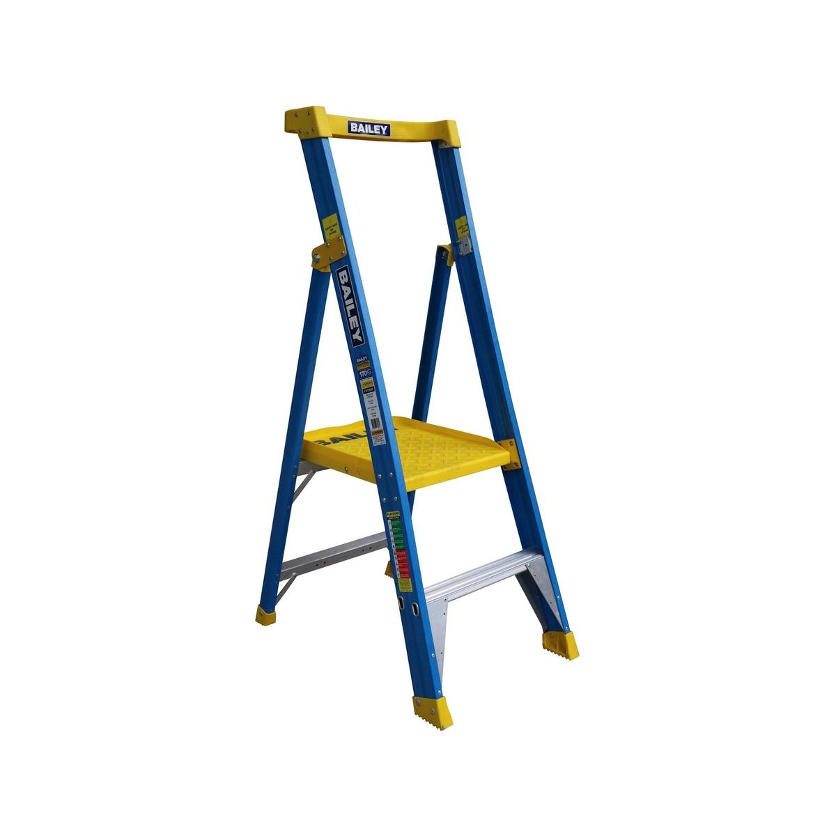 Bailey 600mm 170KG Fiberglass Pro Punchlock Platform Step Ladder ...