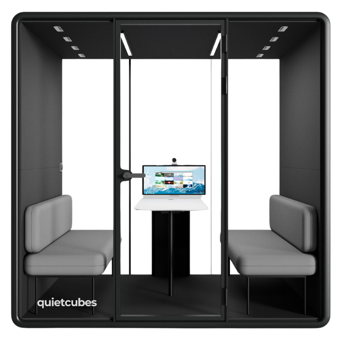 QuietCubes 4 Person Office Pod Black - Bunnings Australia