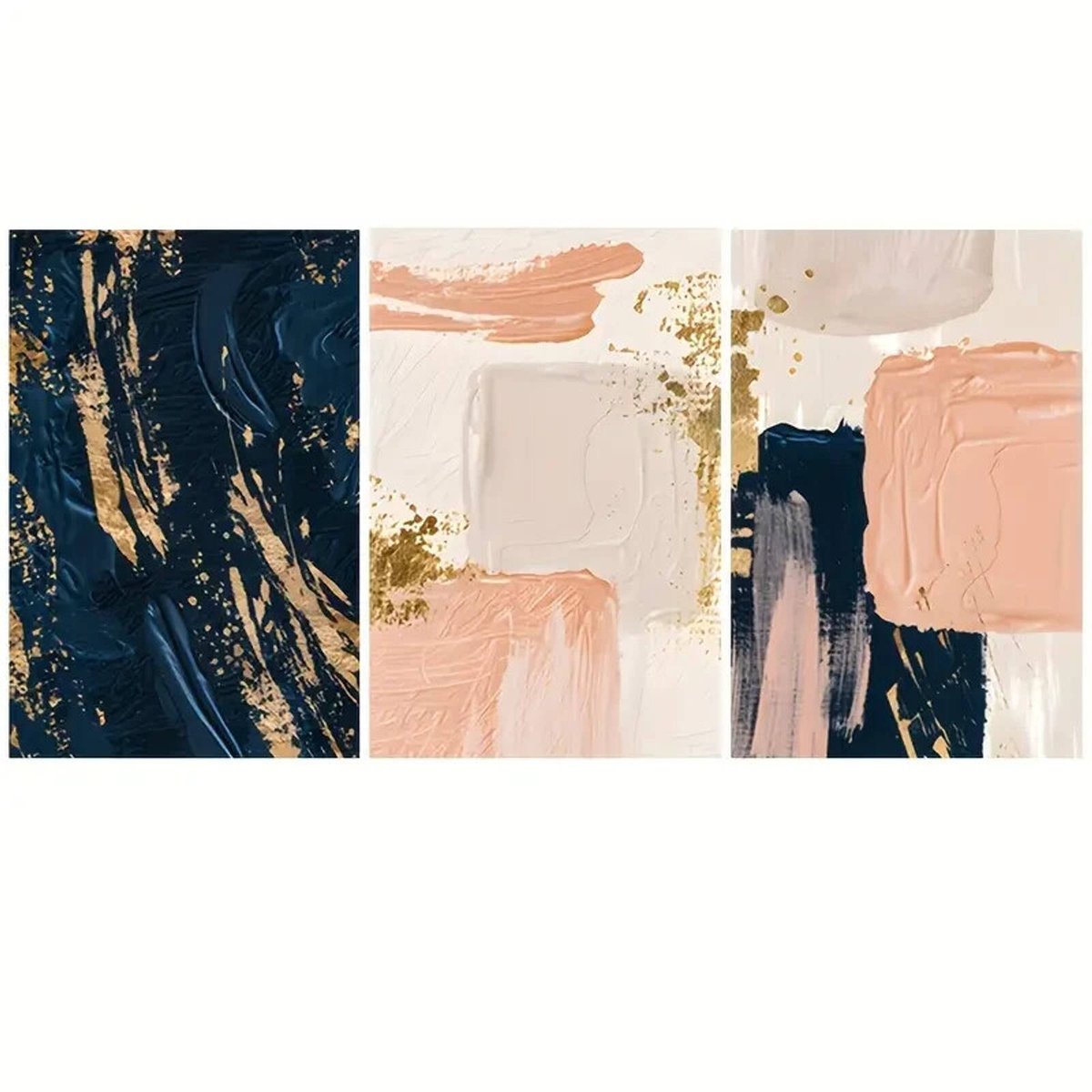3pcs abstract Color Block Pink Blue Yellow Print 100% Australian Made 3 ...