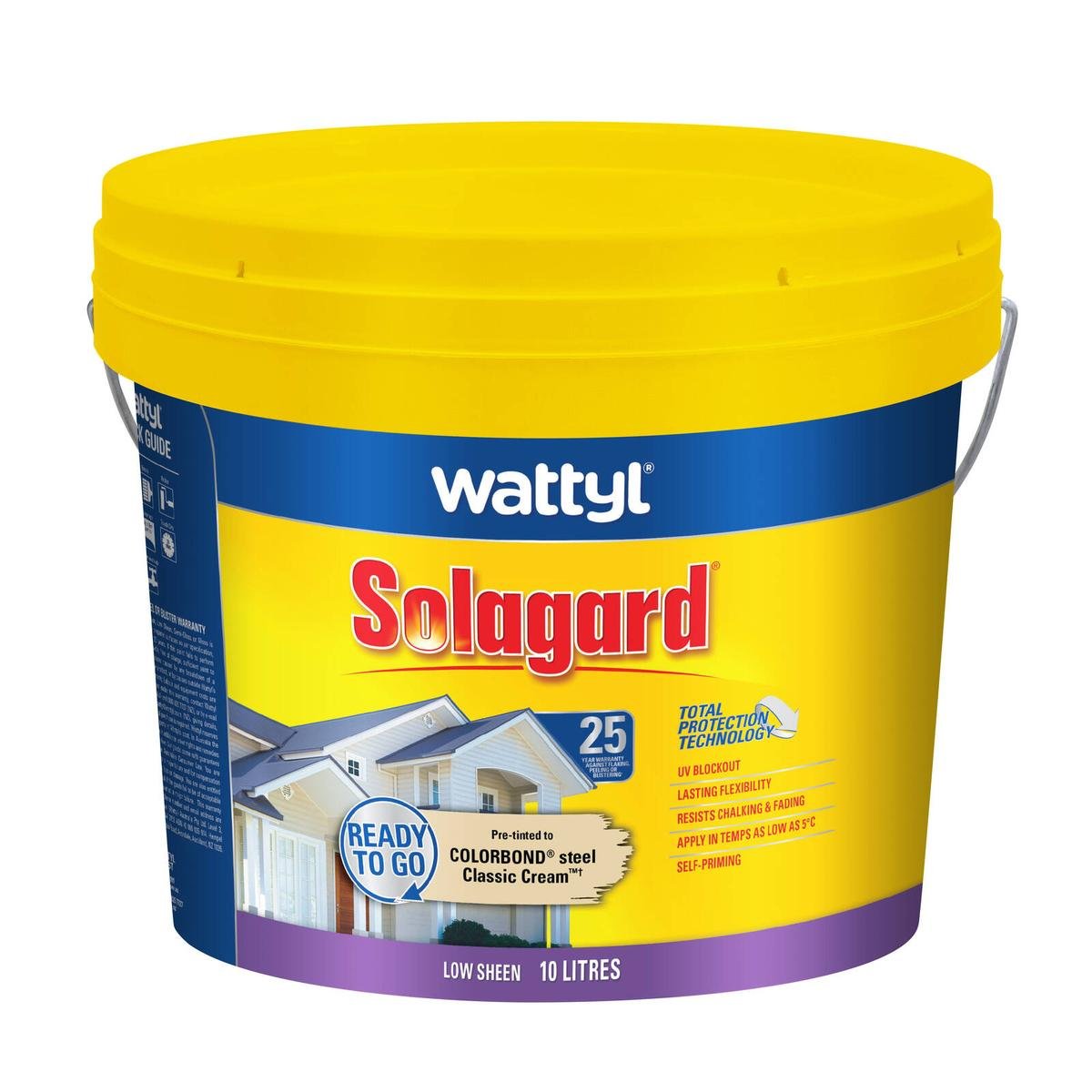 Wattyl Solagard 10L Pre-tinted Classic Cream Low Sheen Exterior Paint ...