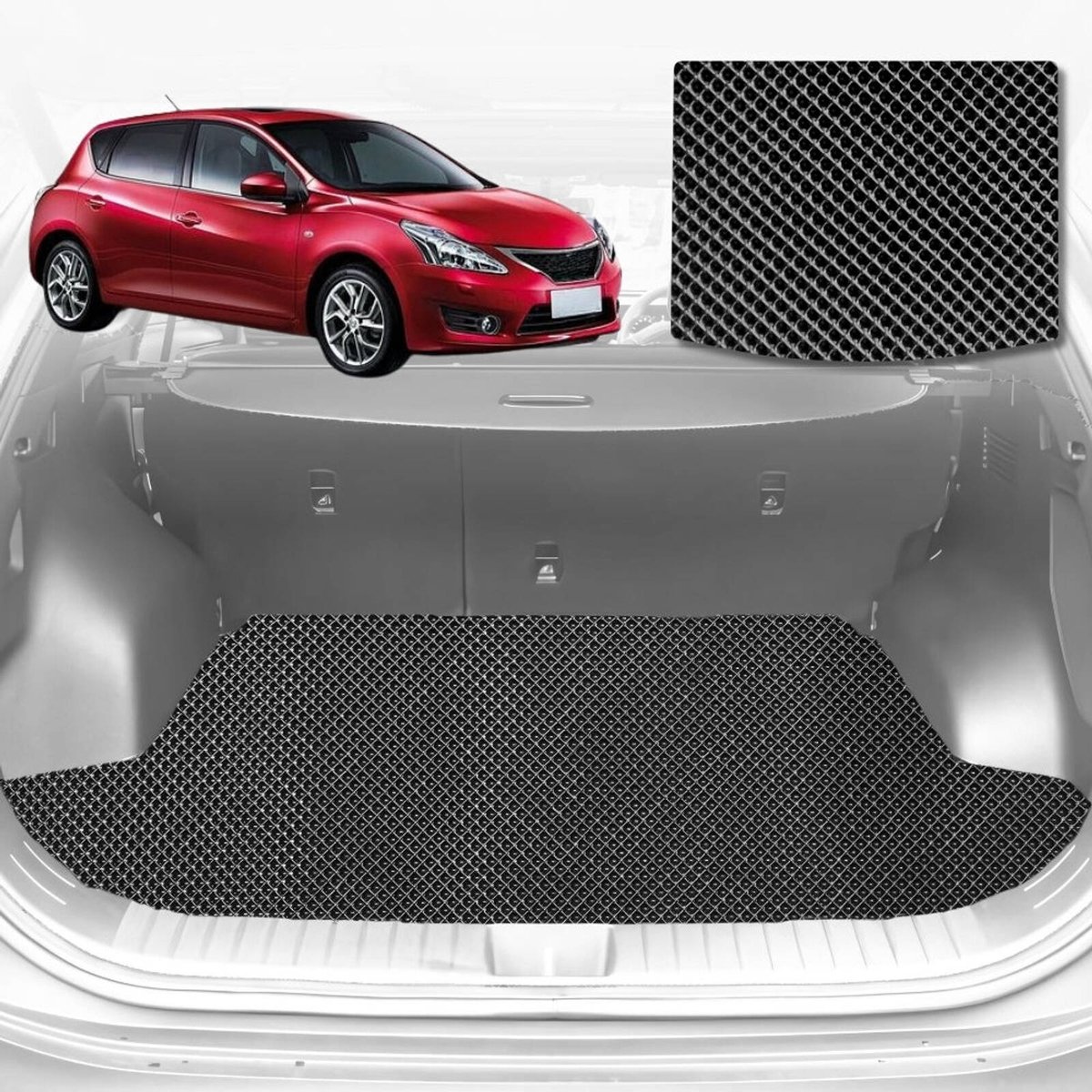 6D Diamond Car Boot Mat for Nissan Tiida C112006-2013-Sedan-Cargo Mat ...