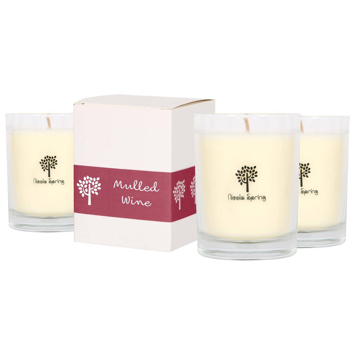 Nicola Spring Soy Wax Scented Candles - 160g - Mulled Wine - Pack of 3 ...