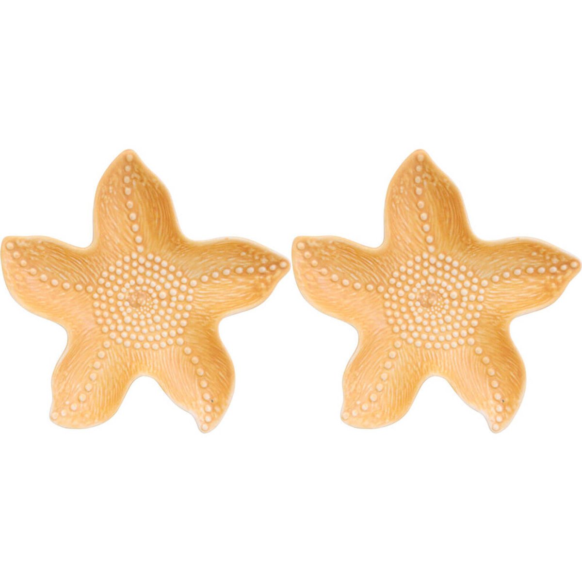 2PK LVD Starfish Plate Ceramic Home/Lounge Decor 16.5cm Ochre ...