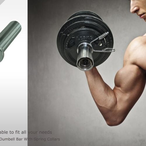 50cm Olympic Dumbell Weight Handle - 20" Dumbell Bar & 4 Free Spring ...