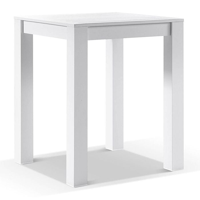 Santorini Outdoor Aluminium Square Bar Table 0.9m - White - Bunnings ...