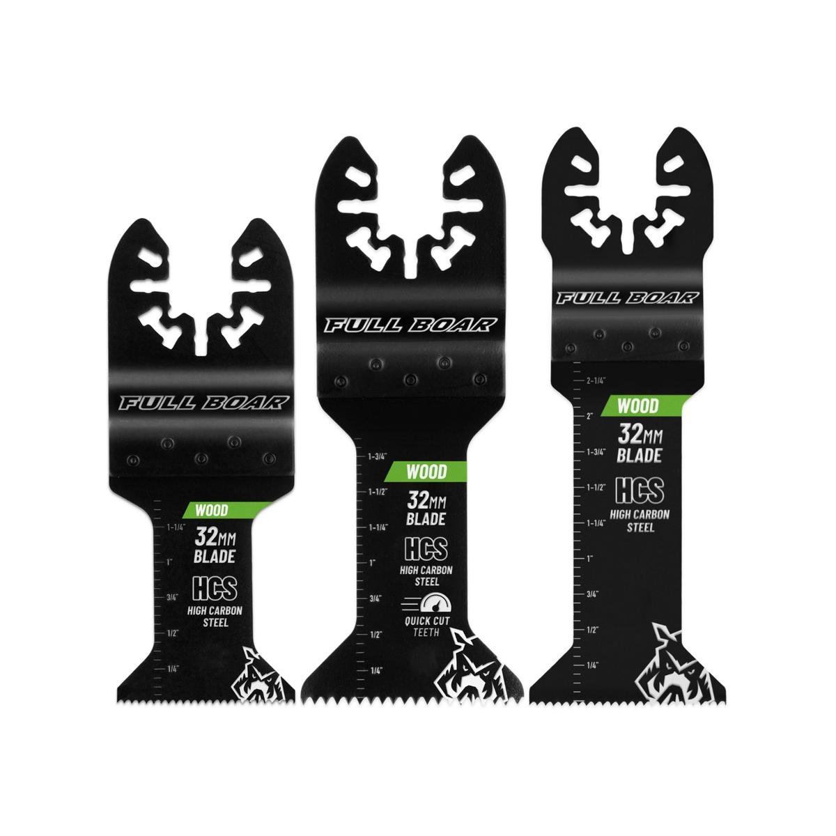 Full Boar 3 Piece Assorted Wood Plunge Cut Multi-Tool Blade Set ...