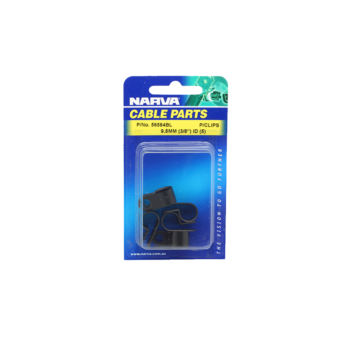 Narva 9.5mm (3/8") Black UV Weather Resistant Nylon Cable Clamps (P ...
