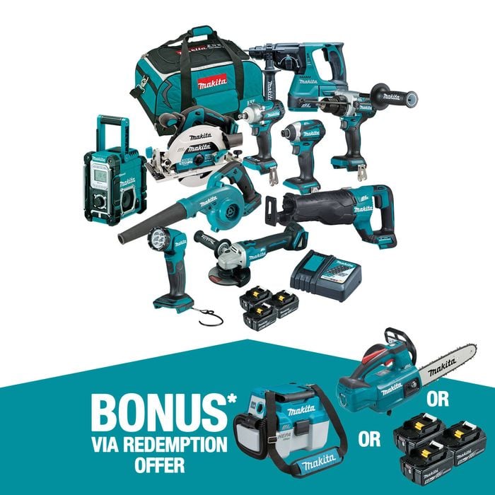 Makita Brushless 10 Piece Combo Kit DLX1042TX1 - Bunnings Australia