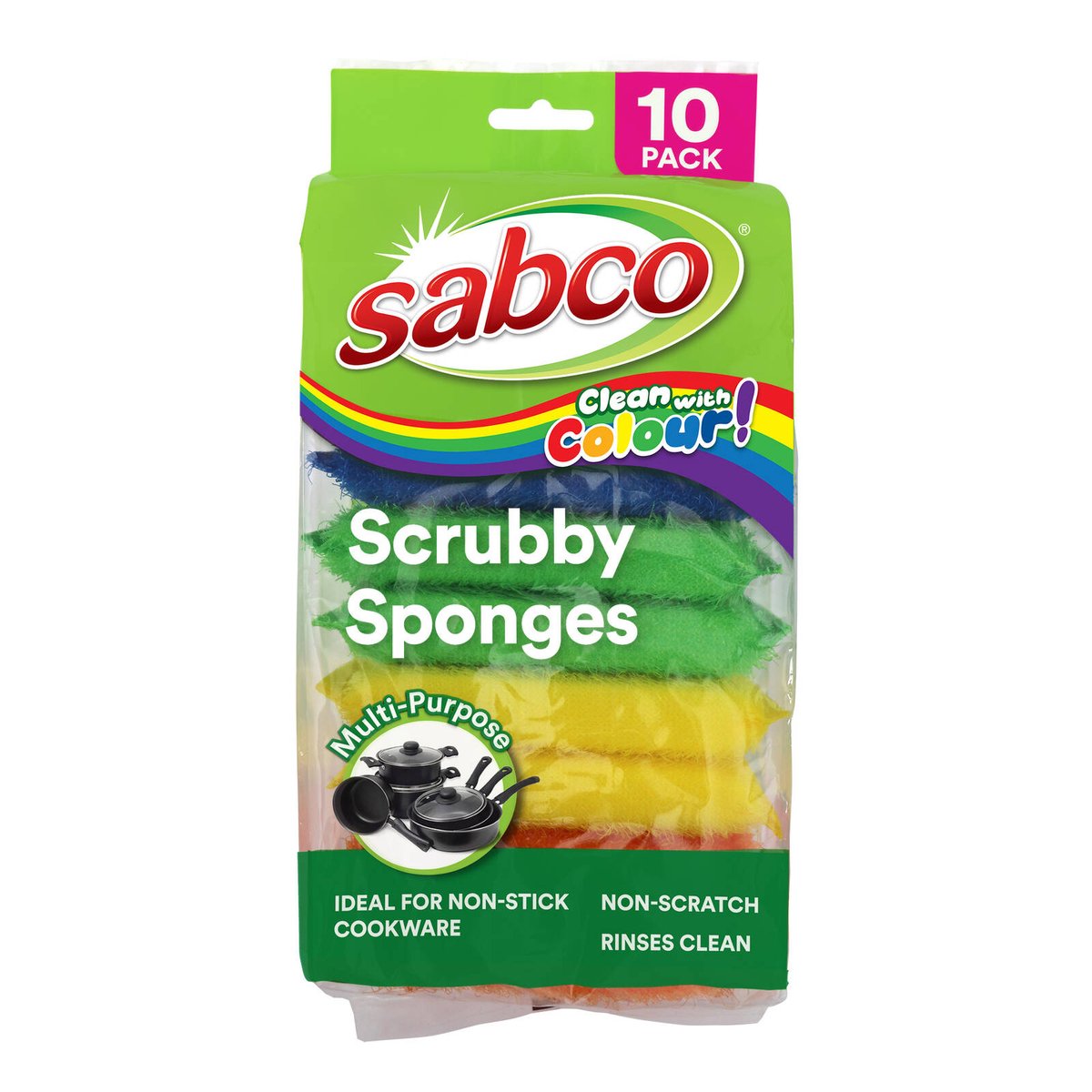 SABCO Clean with Colour Scrubby Sponges 10pk - Bunnings Australia