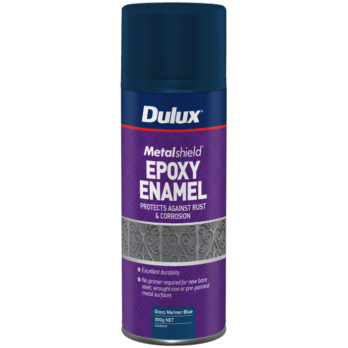 Dulux 300g Metalshield Epoxy Enamel Gloss Spray Paint Mariner Blue ...