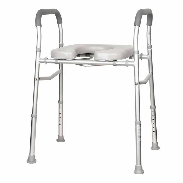 Over Toilet Aid With Cushioned Soft Seat - Adjustable Height & Sturdy ...