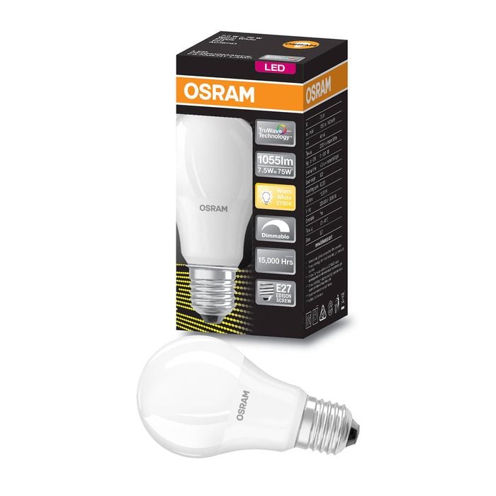Osram ES LED 1055Lm Warm White 7.5W AShape Filament Dimmable Light Globe - Bunnings Australia