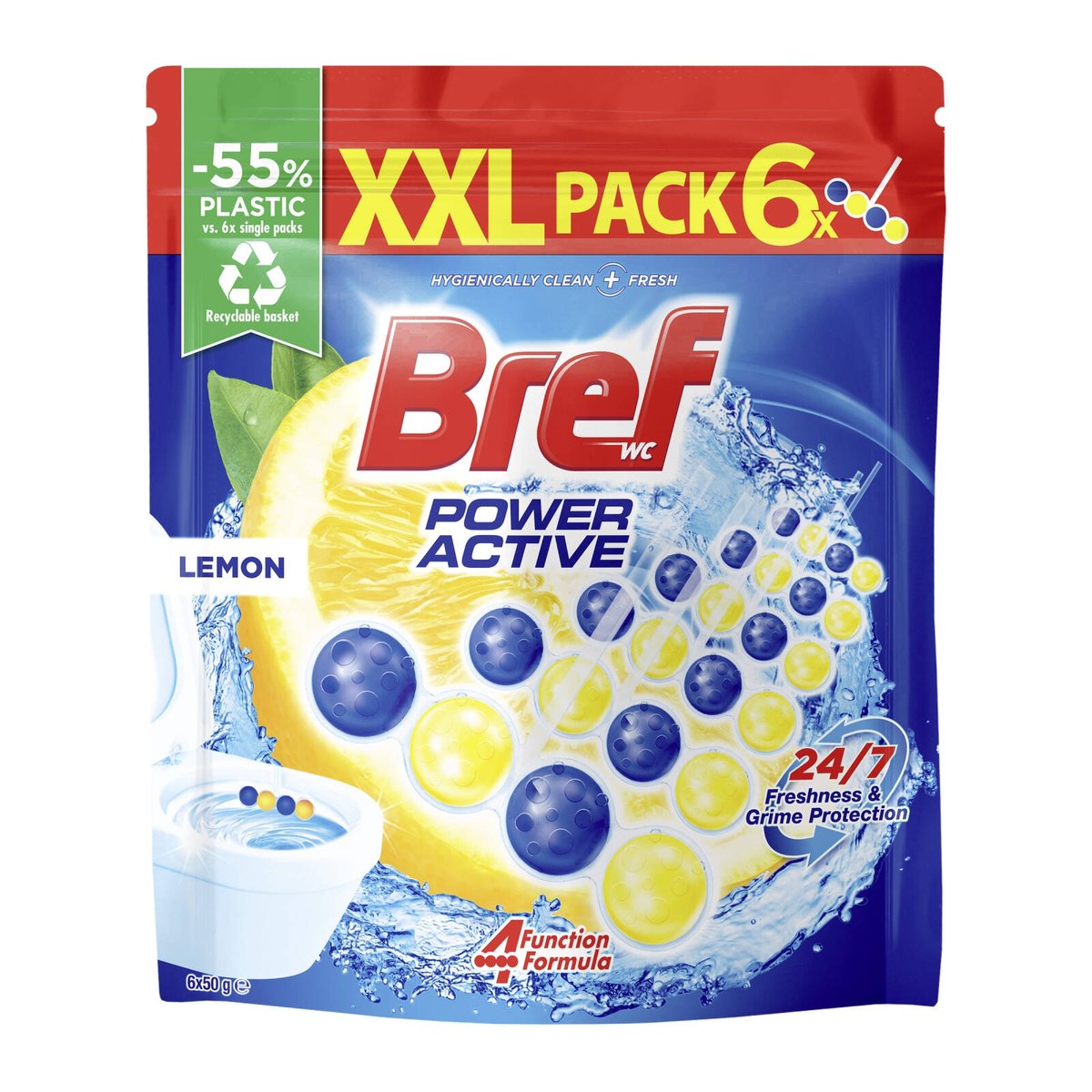 Bref 6x50g Lemon Power Active Rim Block Toilet Cleaner - Bunnings Australia
