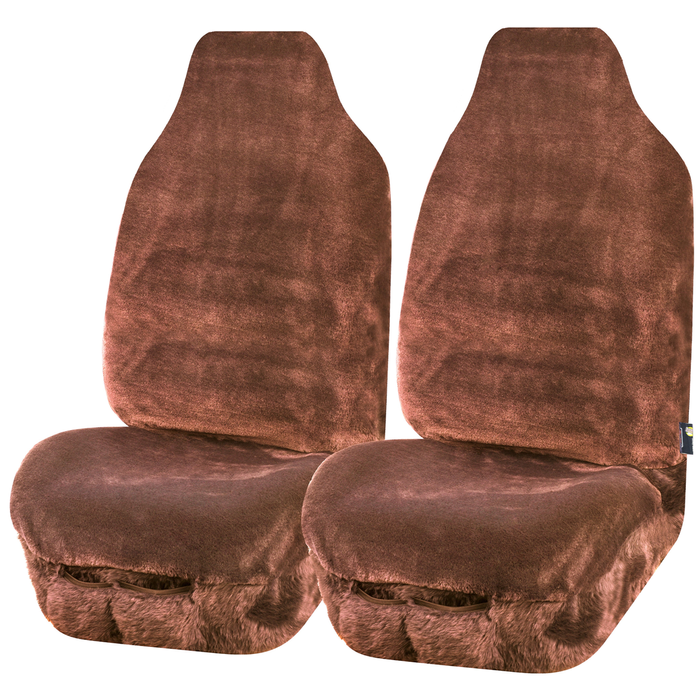 MyCar Faux Fur Seat Covers Universal Mocha - Bunnings Australia