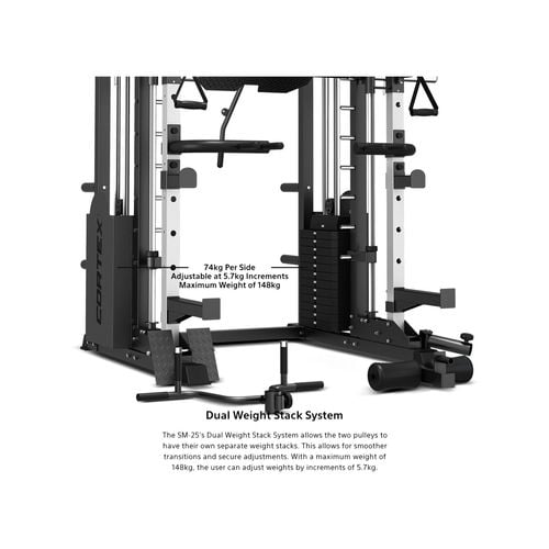 CORTEX SM25 Multi Gym (Dual Stack Functional Trainer, Smith Machine ...