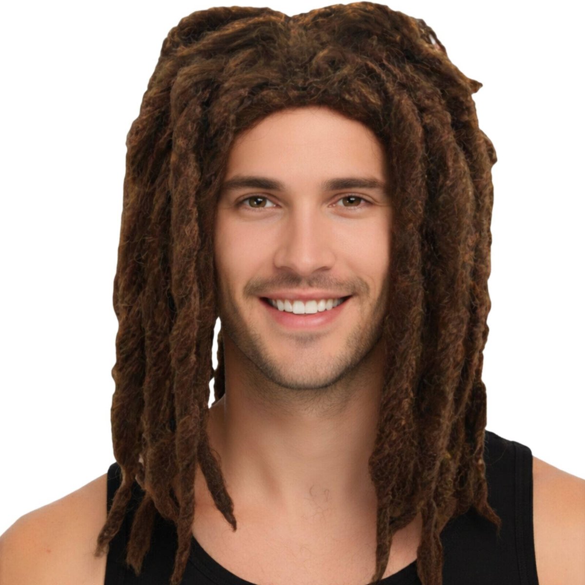 DELUXE DREADLOCKS WIG Rasta Costume Fancy Dress Reggae Halloween Brown ...