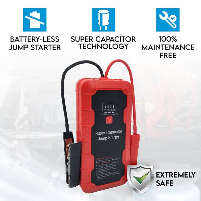 800A Super Capacitor Battery-Less Car Jump Starter 12V Extremely Safe ...