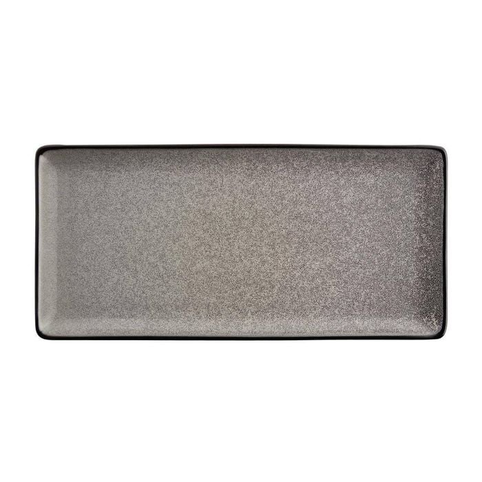 Olympia Mineral Rectangular Plates Porcelain Grey Stone Effect Pack Of ...