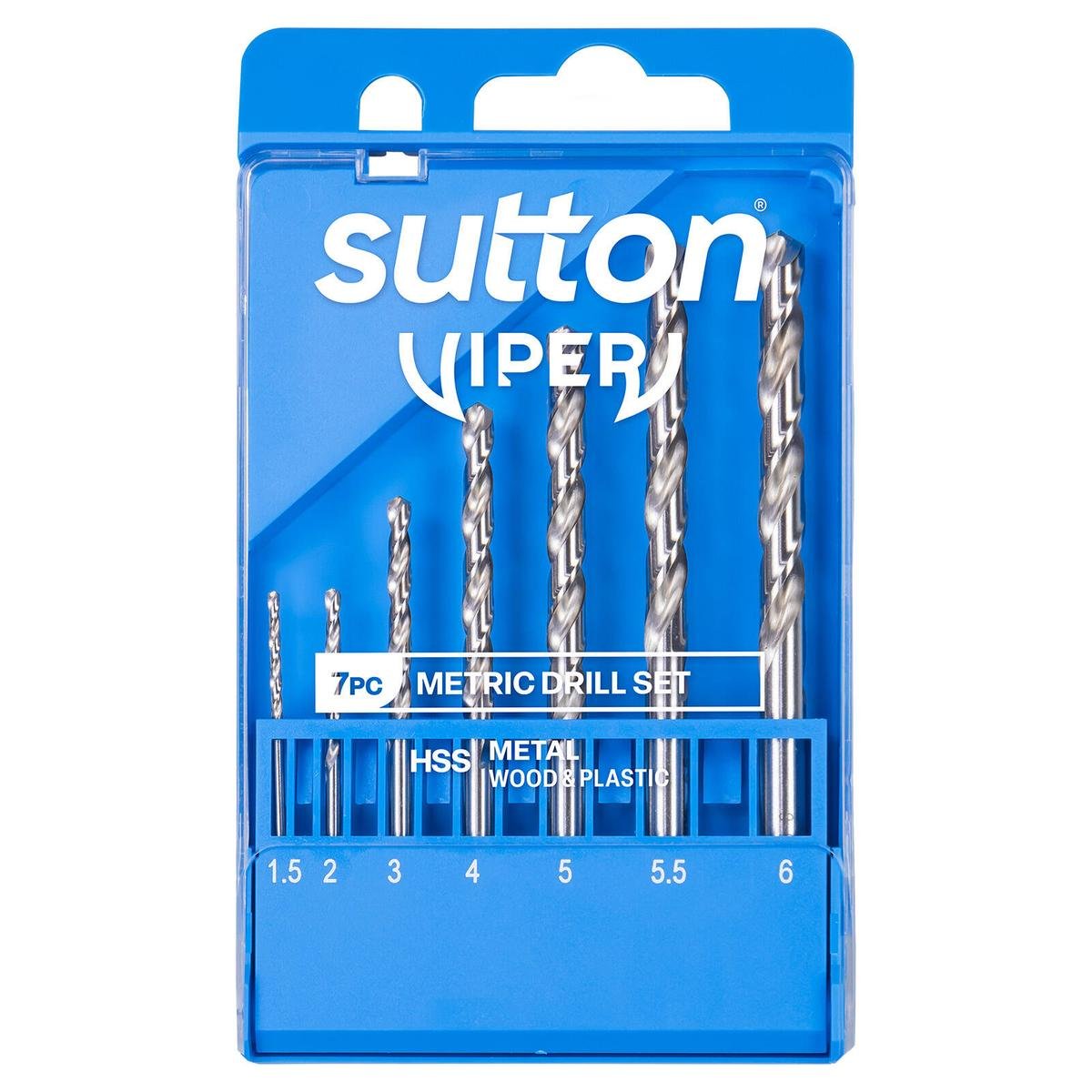 Sutton Tools 1.5mm - 6.0mm Viper Metric Drill Bit Refill Set 7 Piece ...