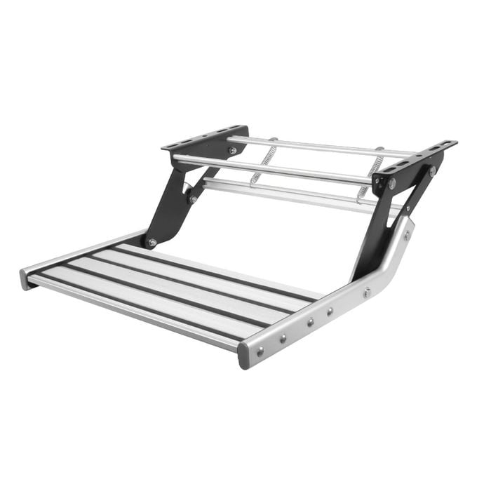 Gear360 1-Step Caravan Folding Step Ladder - Pull-Out Aluminum RV ...