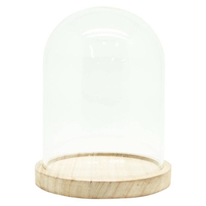 Boyle Glass Cloche with Wooden Base - Bunnings Australia