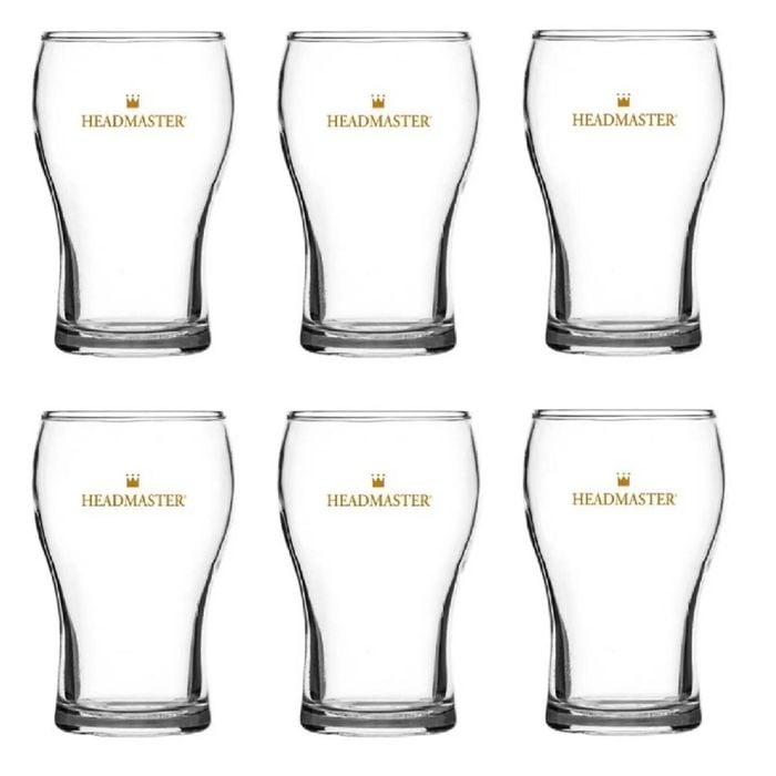 Crown Nucleated Headmaster Beer Washington Glasses 425ml | Set of 6 ...