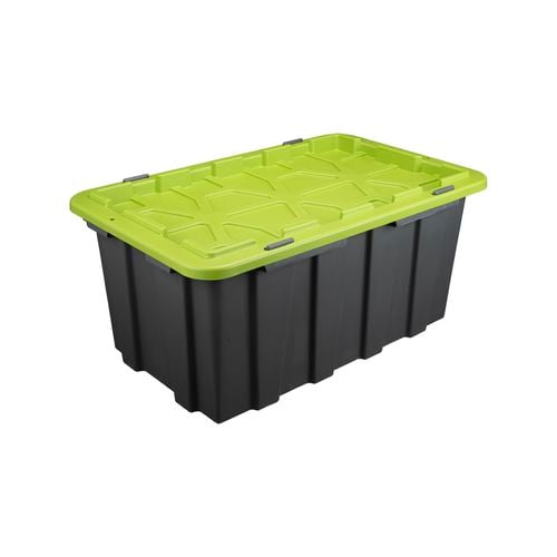 All Set 150L Grey And Green Heavy Duty Storage Container With Clip Lid ...