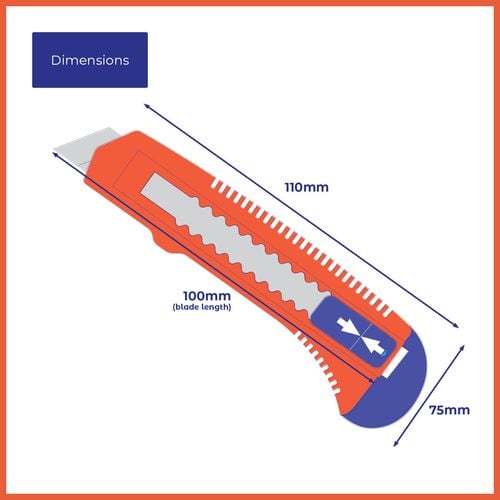 Packz 18 x 100 x .5mm Box Cutter with Blade - Bunnings Australia