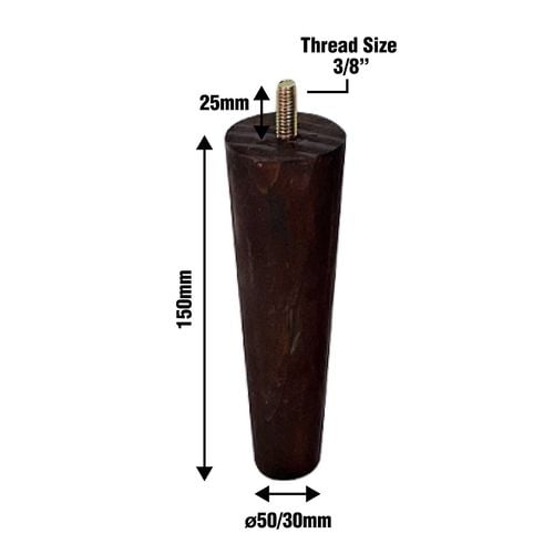 Adoored 53-30x150mm Round Rustic Tapered Wooden Leg - Bunnings Australia