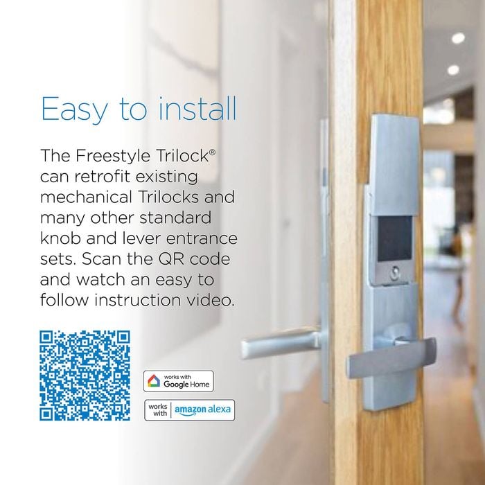 Gainsborough Brushed Satin Chrome Freestyle WI-FI Smart Lock TRILOCK ...