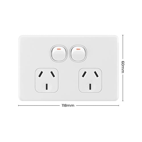Deta S-Line Gloss White Double Power Point - Gloss White - Bunnings ...