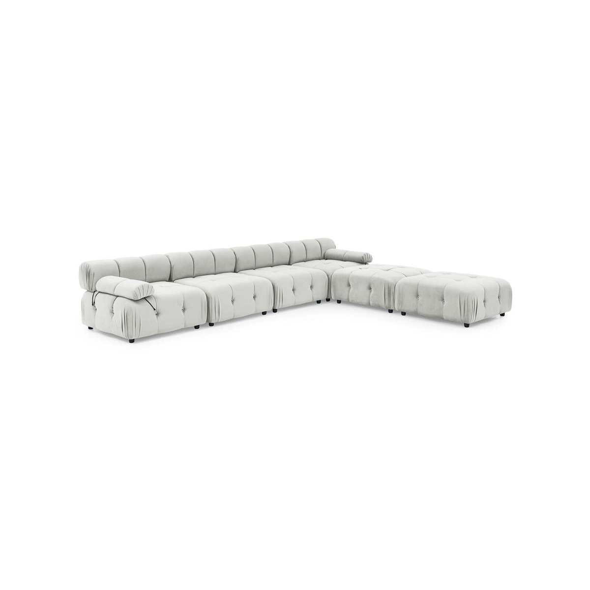 Foret 6 Seater Arm Sofa Modular Ottoman Velvet Tufted Lounge Couch ...