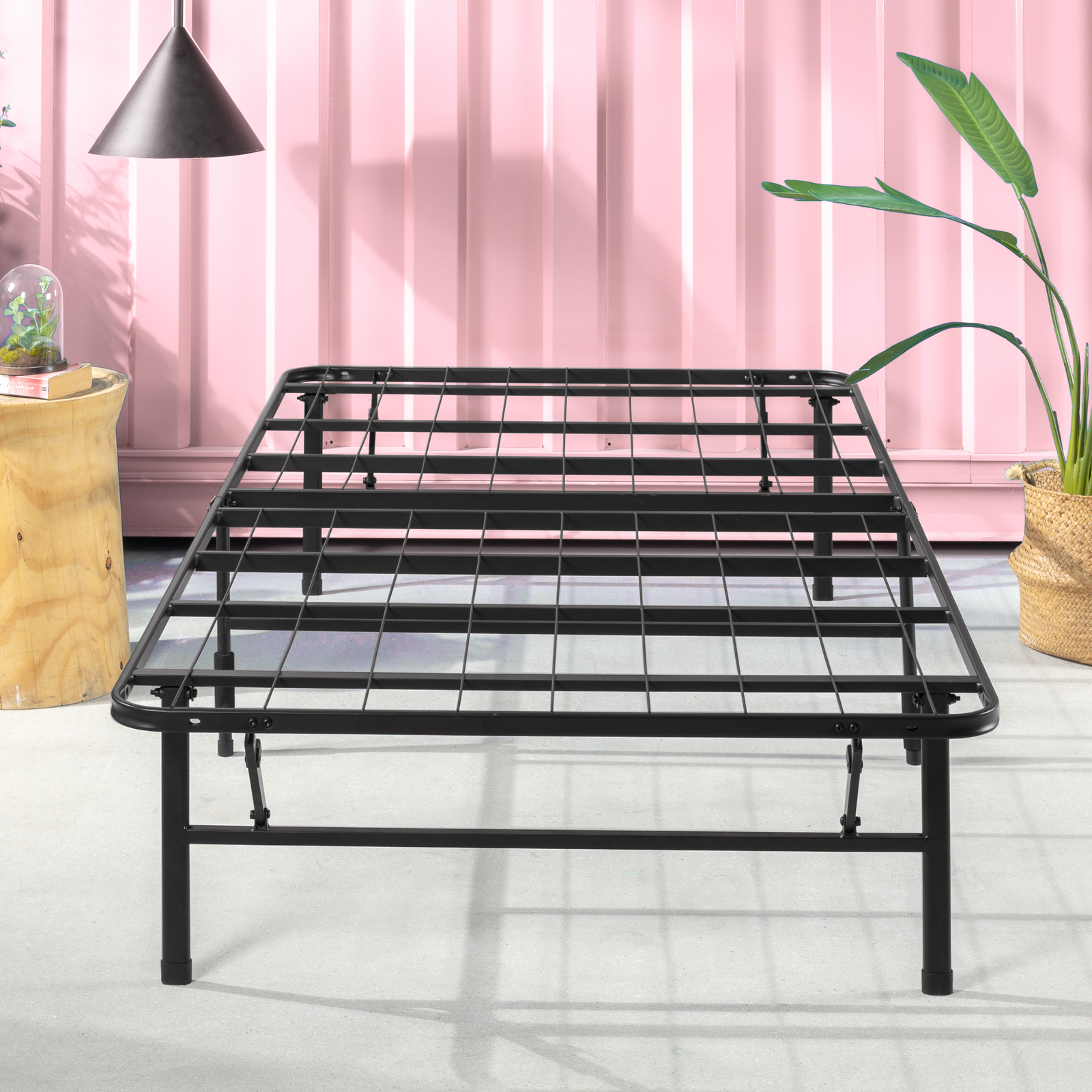 Zinus Single Smart Base Bed Frame Folding Bed Metal Black Bunnings Australia