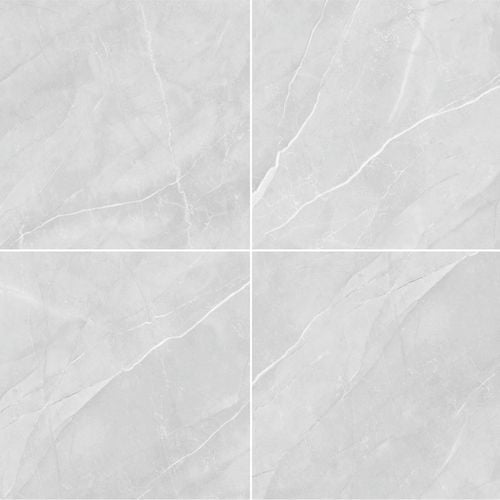 Duratile 60 x 60cm 1.08m² Grey Marble Gloss Porcelain Tile - 3 Carton ...