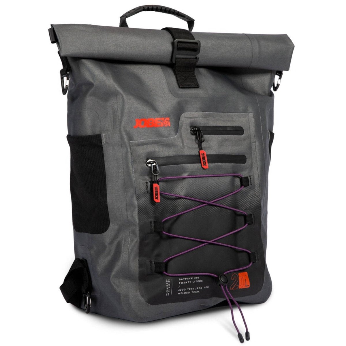 Jobe 20-Litre Waterproof Roll Top Dry Bag Backpack (Grey) - Bunnings ...