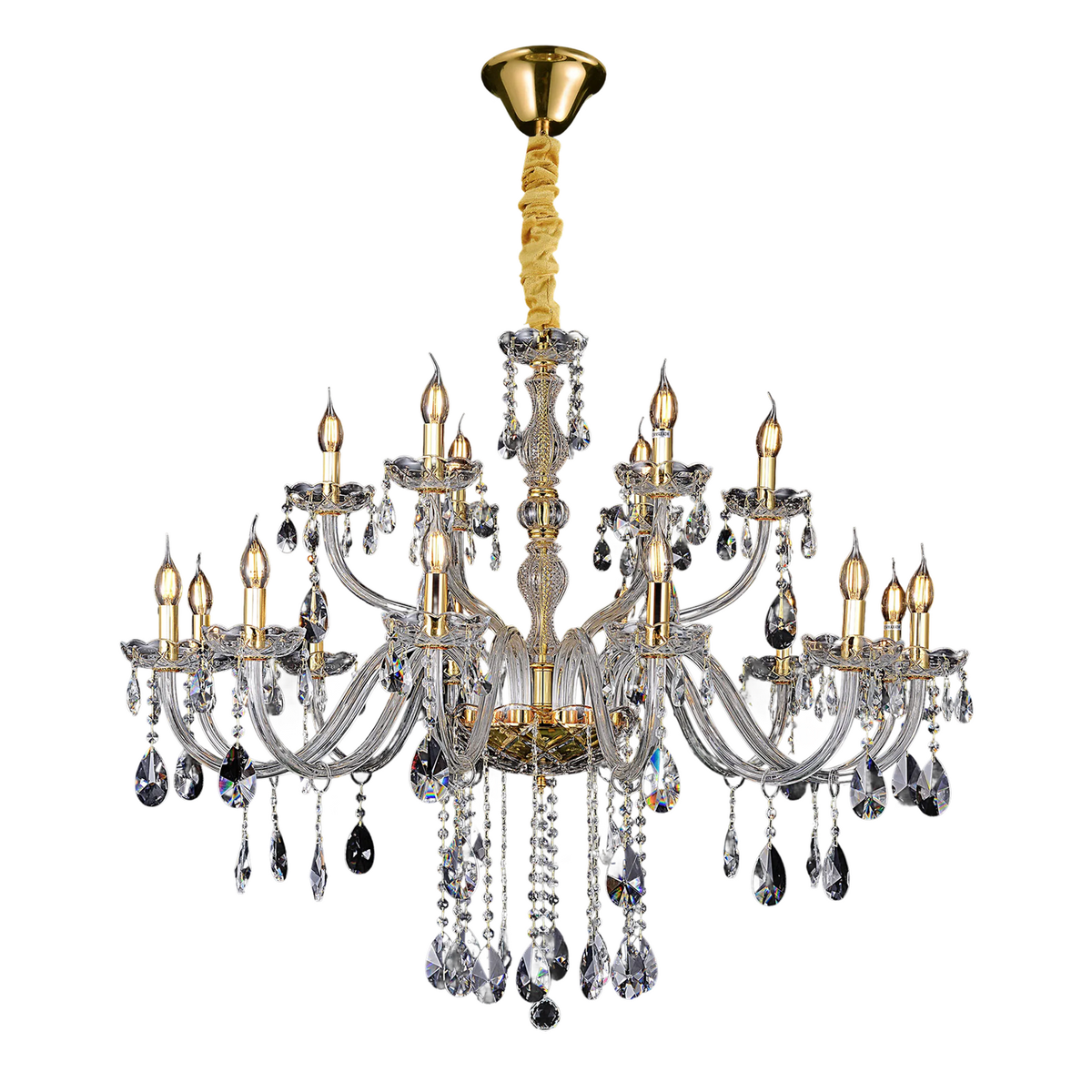 Vencha Bromley Crystal Chandelier - 12-6 Light - Bunnings Australia
