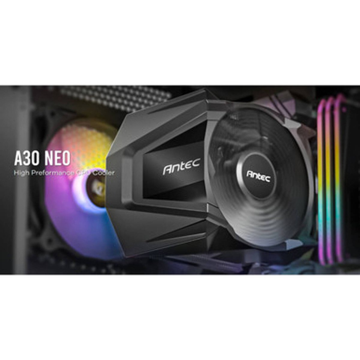 Antec A30 NEO CPU Air Cooler with 800 - 2000 RPM. 43.82 CFM max, 23.2 ...