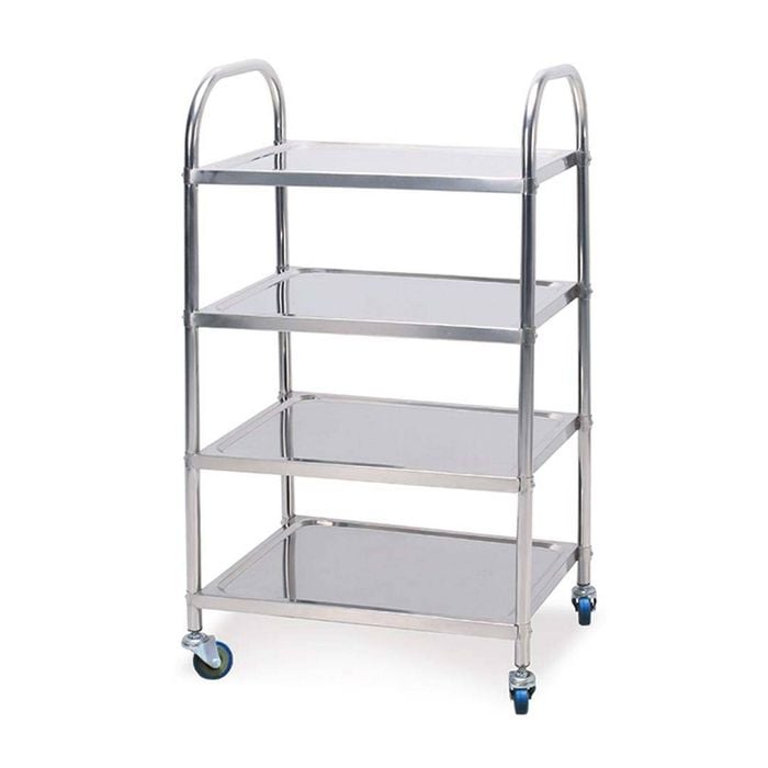 SOGA 4 Tier 860x540x1170 Stainless Steel Food Cart Trolley - Bunnings Australia