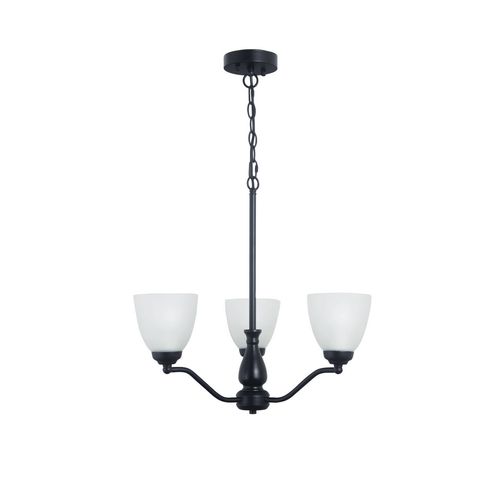 Oriel Lighting Rochester Traditional Glass Pendant Light Black 3lt - Bunnings Australia