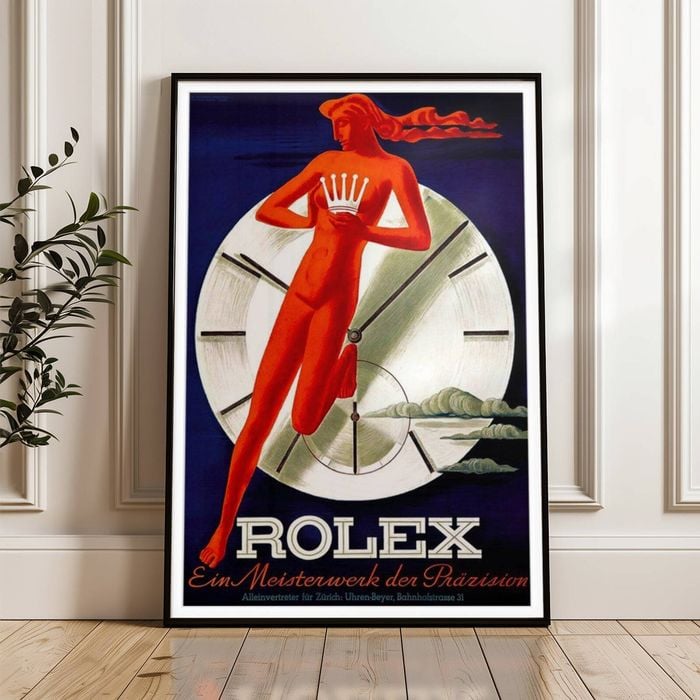 Galrie Vintage Rolex Advertising Poster - Stunning Art Deco Timepiece ...
