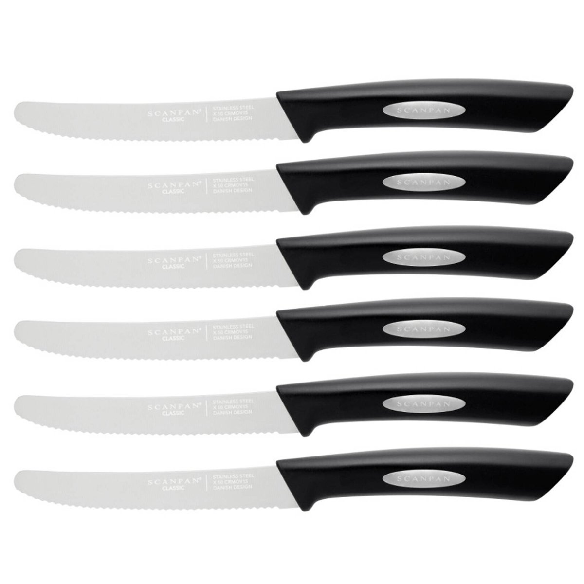 Scanpan Classic 12cm Steak Knives | Black Set of 6 - Bunnings Australia