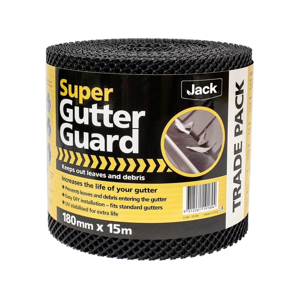 Jack 180mm x 15m Plastic Super Gutter Guard - Trade Pack - Bunnings ...
