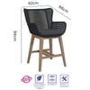 Stud Set of 4 Rope Outdoor Dining High Bar Chair Barstool with Timber ...